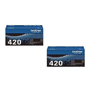 Brother Genuine TN420 2-Pack Standard Yield Black Toner Cartridge with approximately 1,200 page yield/cartridge