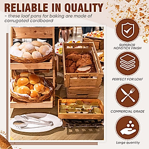 Sabary 100 Pcs Mini Disposable Paper Loaf Pan with Clear Plastic Bread Bags, 3.1 x 1.5 x 1.7 Inch