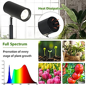 HMVPL Grow Lights Stand for Indoor Plants Full Spectrum Tall Plant Light for Indoor Growing with 20W COB Plant Light Bulb,4/8/12H Timer, Led Growth Floor Lamp for Large Plant Seedling(6 Level Height)