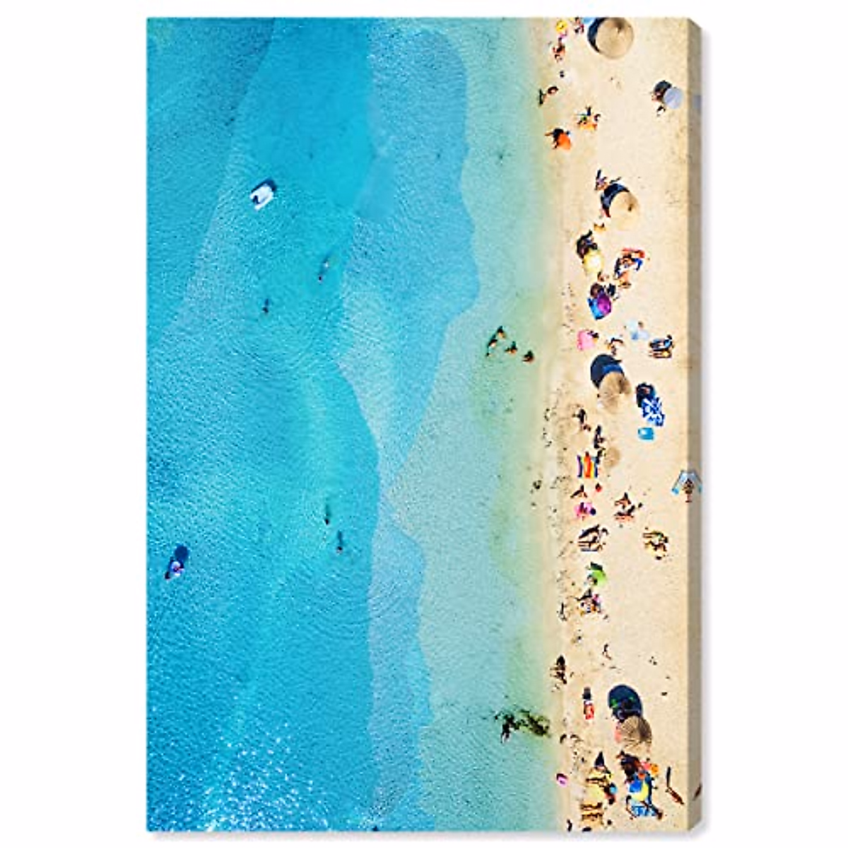 Amazon Brand – Rivet Aerial Turquoise Blue Overhead Photo of Mediterranean Beach, 30" x 45"