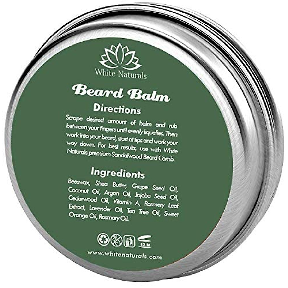Organic Beard Balm, Styles, Strengthens & Softens Beards & Mustaches - Leave in Conditioner with Natural Argan Oil, Shea Butter, Vitamins and Wax Boost for Ultimate Shine