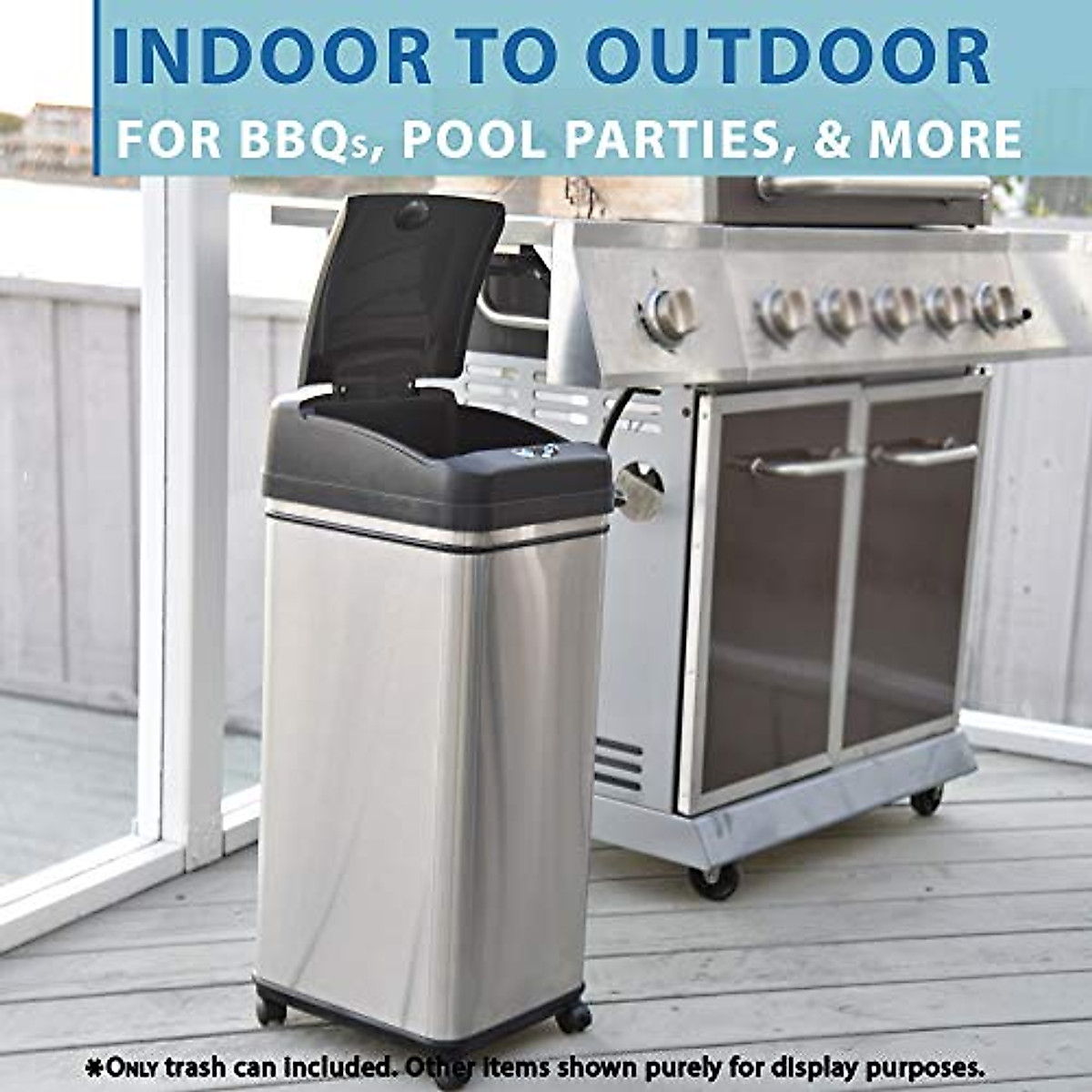 iTouchless Glide Sensor Trash Can Odor Control System, 13 Gallon & AC Power Adapter for Automatic Sensor Trash Cans, Official and Manufacturer Certified, UL Listed, Energy Saving