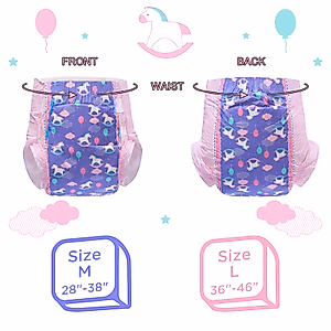 Littleforbig Adult Printed Diaper 80 Pieces (8 Packs) - Little Fantasy (Medium 28"-38")