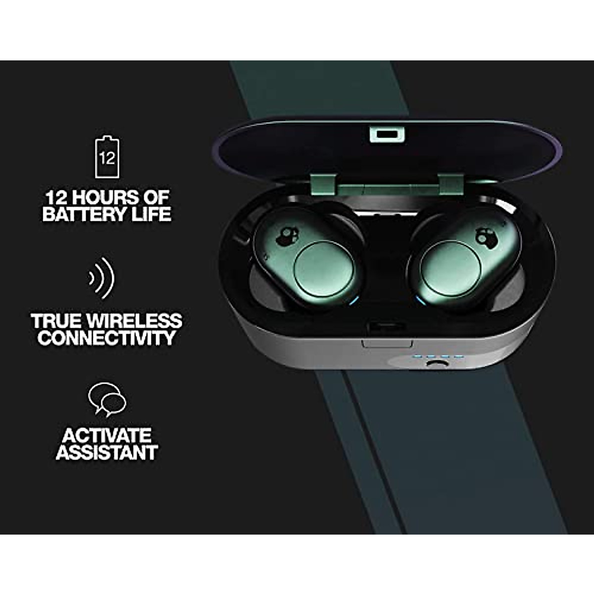 Skullcandy Push XT True Wireless in-Ear Earbud - Black/Gray (Renewed)