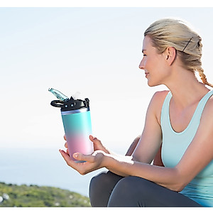 physiuo Stainless Steel Tumbler with Lid and Straw 20oz, Vacuum Insulated Coffee Tumbler Cup, Travel Coffee Mug, Double Wall Travel Mug with Splash Proof Lid, BPA Free, Keep Coffee Tea Hot Cold