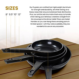 Evaco Cast Aluminum Non-Stick Omelet Pan 9.5" ES024-BIH, Induction Ready, Heat Conduction, Searing & Sautéing, 900°F Tolerance