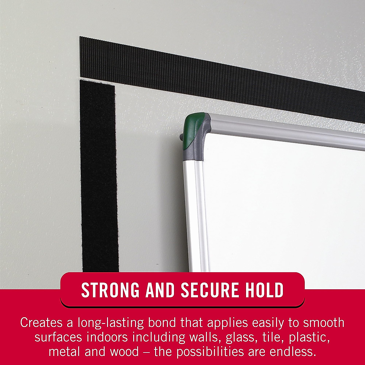 VELCRO Brand – 30 ft Sticky Back Hook and Loop Fasteners – Peel and Stick Permanent Adhesive Tape Keeps Classrooms, Home, and Offices Organized – Cut-to-Length Roll | 3/4 in Wide | Black, (91137)