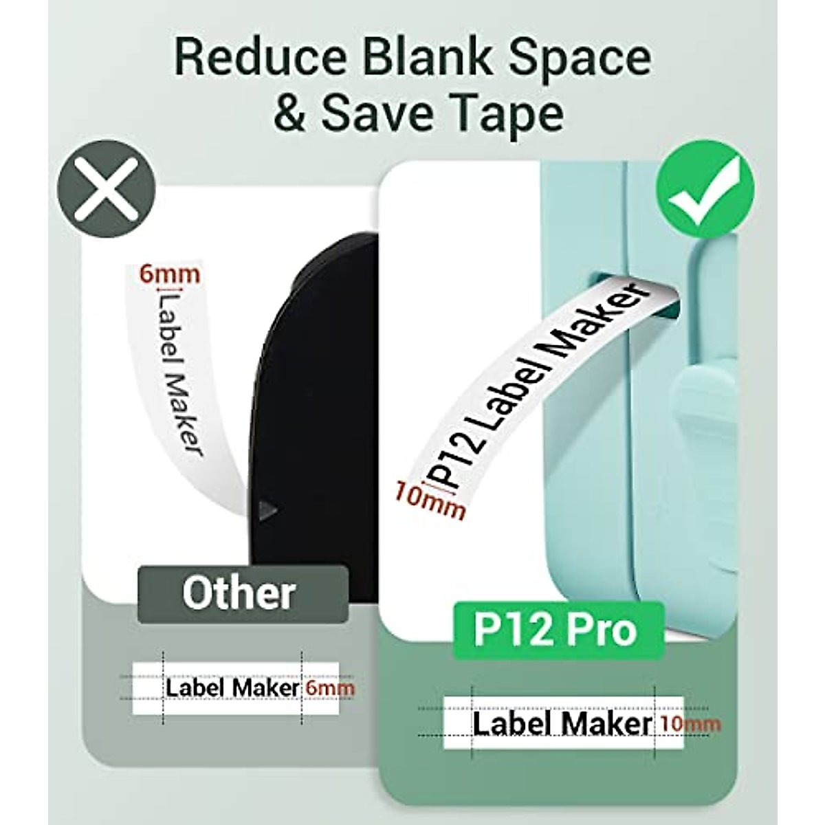 Phomemo Label Makers, P12 Label Maker Machine with Tape, Sticker Label Maker Compatible with Different Material Labels, Small Label Printer to iOS and Android Device, with Multiple Templates Font Icon