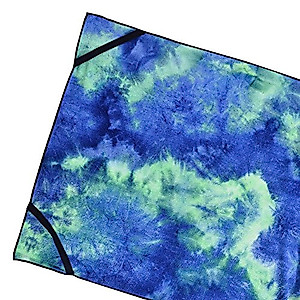 Beach Chair Towel with Side Pockets,Microfiber Chaise Lounge Chair Towel Covers for Sun Lounger Pool Sunbathing Beach Hotel Vacation,Easy to Carry Around,No Sliding,Tie-Dye Green(82.5" x 29.5")