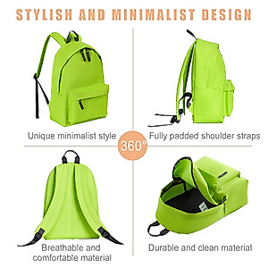 KDWAVE Preschool Backpack,15 inch Toddler Backpacks for School Boys Girls, Cute Lightweight Children Bookbag with Adjustable Padded Straps, Lime Green