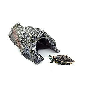 BNOSDM Reptile Hides Large Rock Aquarium Habitat Decor Rock Terrarium Habitat Decor Ornament Shelter for Snake Geckos Lizards Bearded Dragon Turtle Frogs Spiders Amphibians