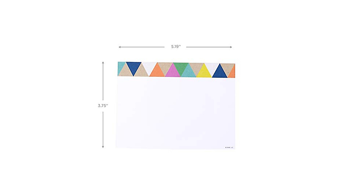 Hallmark Single-Panel Notecards with Triangle Trim | 50 Bulk Cards