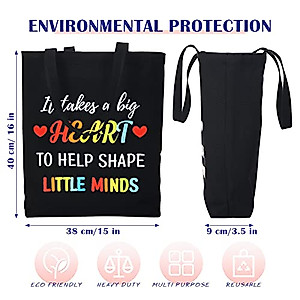 4 Pcs Teacher Appreciation Gift Teacher Canvas Tote Bag (Adorable Style)