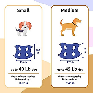 SIMENA Grooming Hammock Harness for Cats & Dogs, Relaxing Dog Sling for Nail Clipping with Grooming Kit Including 1 Nail Clipper, 1 Nail File, 1 Steel Pet Comb, 4 S-Hooks and 2 Hanging Straps (Medium)