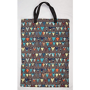Large Hanging Wet/Dry Cloth Diaper Pail Bag for Reusable Diapers or Laundry (Indian Tents)