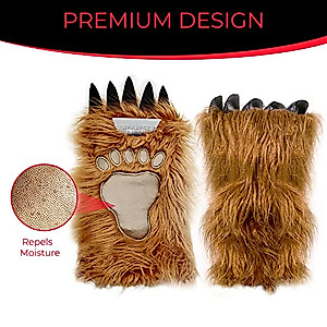 Gears Out Massive Bigfoot Hand Ice Scraper - Bigfoot Gifts - Sasquatch Claw Faux Fur Hand Warmer with Built in Ice Scraper Foam Grip Novelty Winter Snow and Ice Remover for Cars Trucks SUV