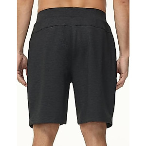 THE GYM PEOPLE Men's Workout Shorts Drawstring Athletic Loose Fit Lounge Sweat Shorts with Pockets Dark Heather Grey
