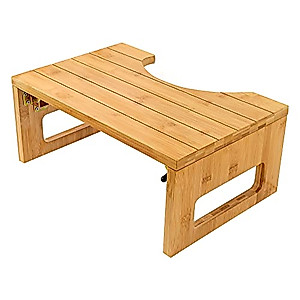 VaeFae Bamboo Toilet Stool, Foldable Potty Stool for Bathroom, Wooden Poop Stool for Adults, Portable and Non-Slip