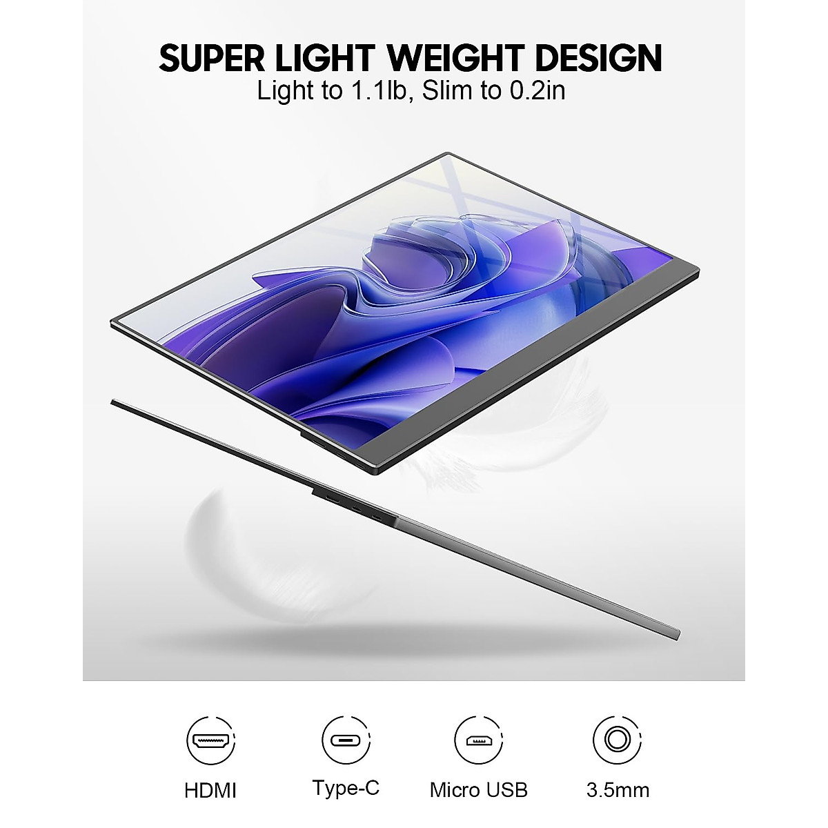 Feiasia Portable Monitor for Laptop 144Hz 16.1 inch 1080P HDR Ultra Slim Gaming Monitor Second Monitor Travel Monitor Laptop Sreen Extender for Cellphone, PC, PS3-5, Mac, etc