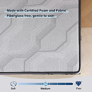 Suiforlun 15" King Mattress, Gel & Bamboo Charcoal Infused Memory Foam, Medium Euro Top Hybrid Pocket Spring Mattress for Restful Sleep, Enhanced Pressure Relief and Edge Support, 120 Nights Trial