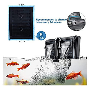 MEWTOGO 10-20 Gallon Aquarium Filter Replacement for EZ-Change #2, Aquarium Filter Cartridge Fit for AquaTech 10 to 20 Power Filters for Fish Tank(6 Pcs)