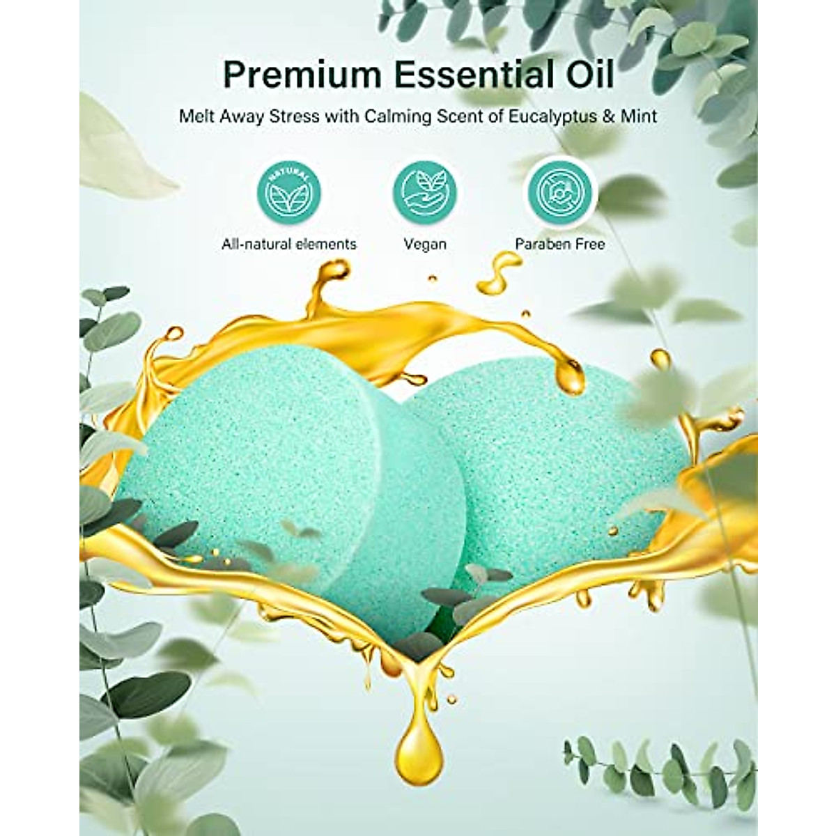 POPCHOSE Shower Steamers Aromatherapy - 15 Pack Eucalyptus Mint Shower Tablets Stress Relaxation Self-Care Shower Bombs with Essential Oils, Quick Relief Nasal Congestion Gifts for Women & Men