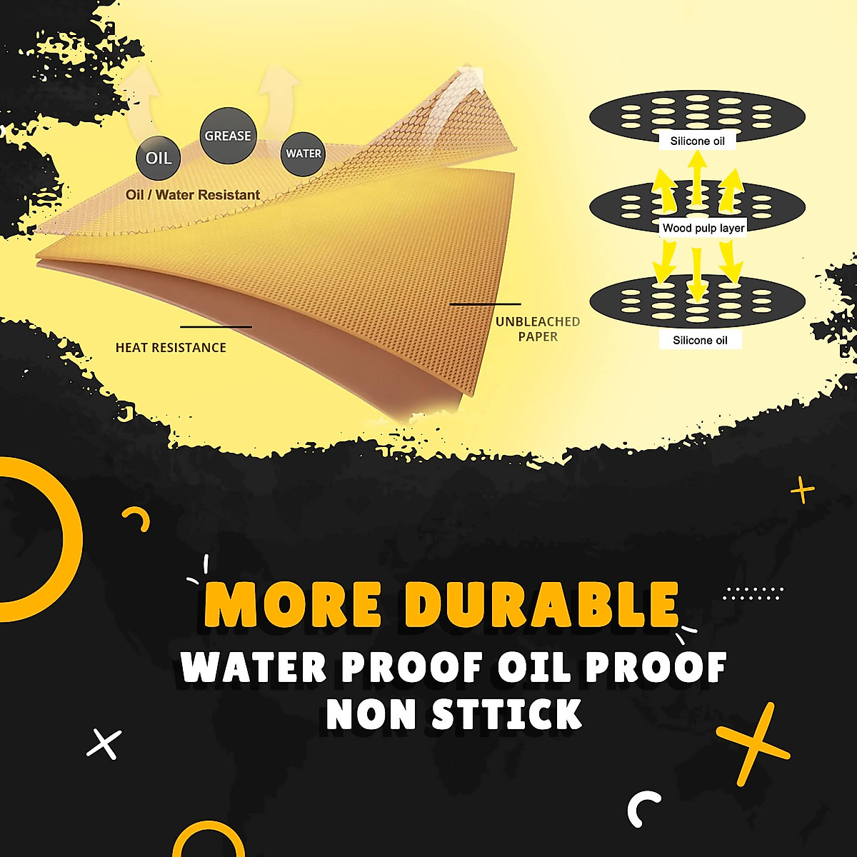 Air Fryer Liners 6.5 inch | Non-stick Disposable Liners | Baking Paper for Air Fryer Water & Oil proof Food Grade Parchment for Baking Roasting Microwave (51 PACK)