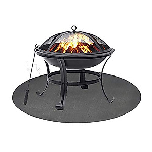 Fire Pit Mat, Bonfires, Lawn, Patio, Chiminea, Deck Defender, Under Grill Mat, BBQ Mat, Heat Shield, Fire Resistant Pad for Outdoors (24 Inch Round)