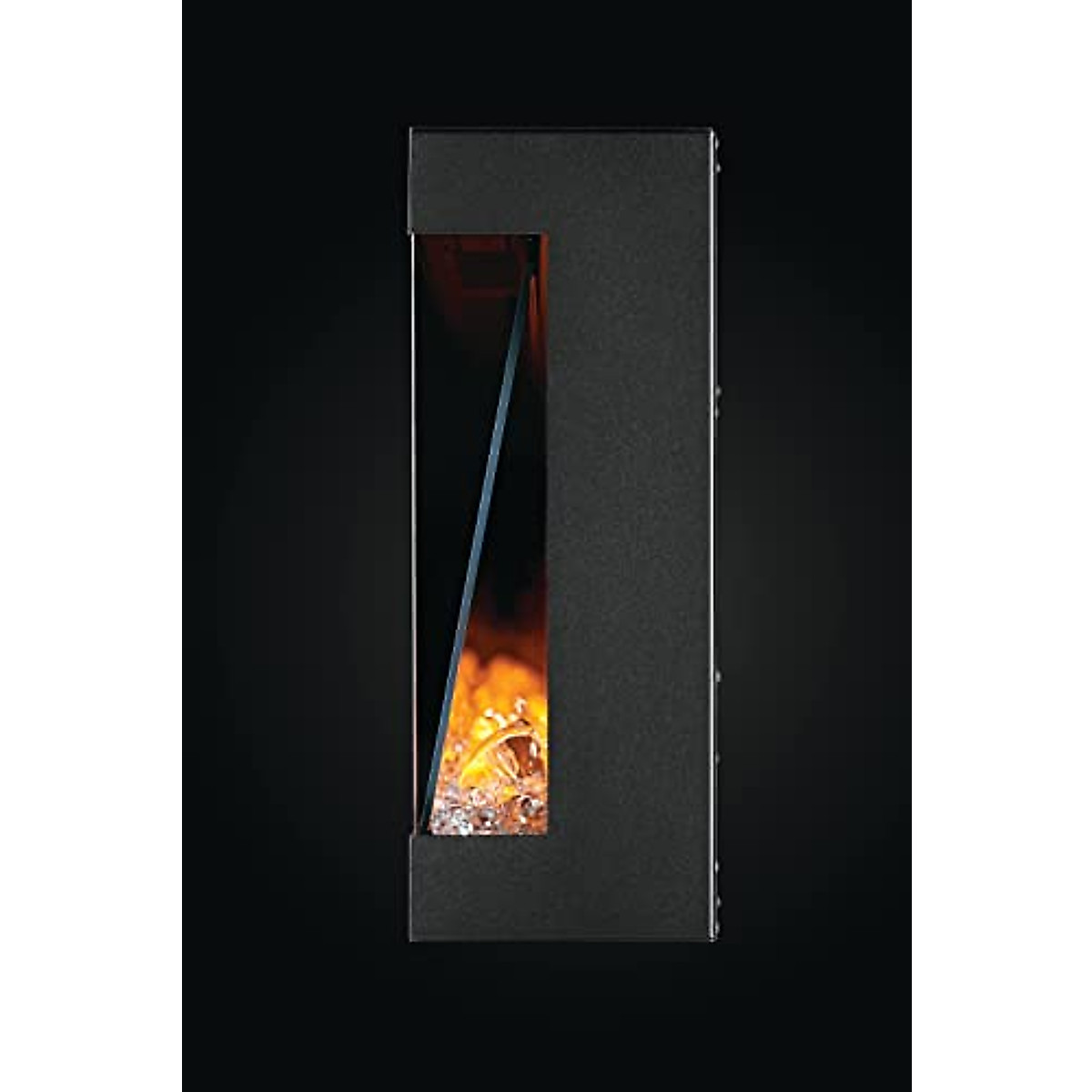 Napoleon Trivista Pictura 60 - NEFL60H3SV - Wall Hanging Electric Fireplace, 60-in, Black, Glass Front, Realistic Flames, LED Ember Bed, Adjustible Flame Height/Colours, Remote Included