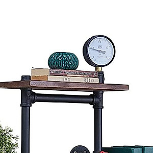 Gdrasuya10 Wall Mounted Industrial Pipe Shelving with Planks, Floating Frame for Wall Decorative, Pipe Shelves with Wood Planks Hanging Floating Storage Shelf,45.6 x 8 x 24.4inch