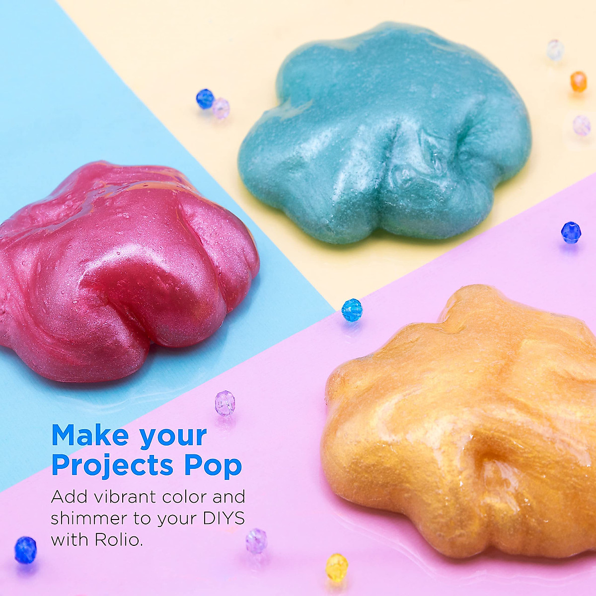 Rolio Mica Powder Epoxy Resin Pigment - Art Set for Resin Epoxy - for Soap Making, Nail Polish Set, Lip Gloss Set, Eye Shadow, Bath Bomb, Slime & Candle Jars - 10g, 24 Jars