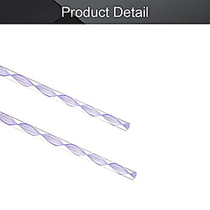 Fielect Light Purple Twisted Line Acrylic Round Rod Standard Plexiglas Tolerance Lightweight for DIY 12mm Diameter 250mm Height 2Pcs