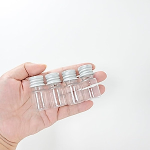 Jarvials 5ml Clear Plastic Bottle With Aluminium Screw Cap Empty Small Plastic Bottle with Screw Cap 100pcs