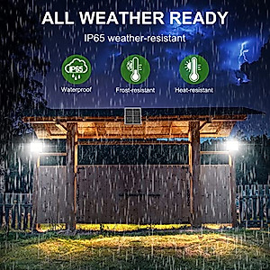 Engrepo 200 Watts Solar Flood Light Outdoor 1500LM Dual White Floodlights Auto On/Off Dusk to Dawn with Remote Control for Yard, Garden, Shed, Barn.