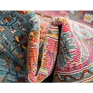 Unique Loom Baracoa Collection Area Rug - Miramar (5' 5" x 8' Rectangle, Light Blue/ Blue)