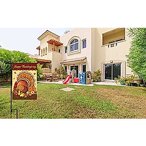 Thanksgiving Garden Flag,Happy Thanksgiving Flags 12 x 18 Inch Thanksgiving House Flag Double-Sided 2 Layer Thanksgiving Turkey House Flag for Thanksgiving Decoration