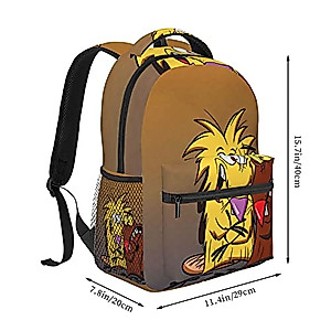 Pobecan Angry Anime Beavers Backpack Funny Laptop Back Pack Book Bag Hiking Outgoing Daypack For Women Mens