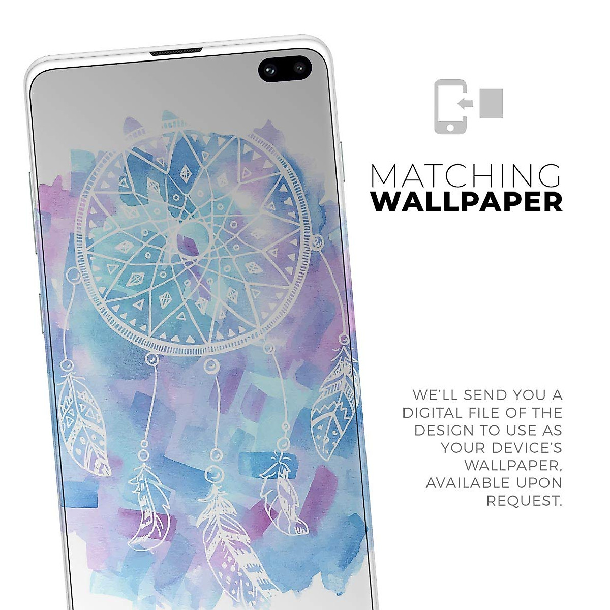 DesignSkinz Watercolor Dreamcatcher Protective Vinyl Decal Wrap Skin Cover Compatible with The Samsung Galaxy S20 (Screen Trim & Back Glass Skin)