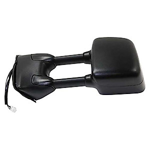 AutoShack KAPNI1320203 Driver Towing Mirror Power Black Textured Heated Manual Folding Replacement for 2006 2007 2008 2009 2010 2011 2012 2013 2014 2015 Nissan Titan 5.6L V8 4WD RWD