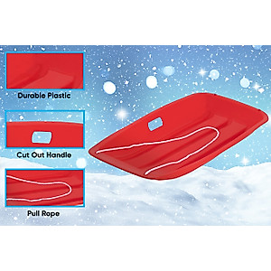 Superio Long Kids Snow Sled (Red)