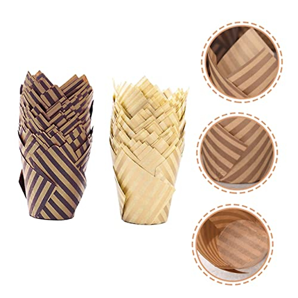 UPKOCH 200pcs Cuake Party Design Dark Shower Tulip Wrappers Liners Wedding Shop Paper Liner Dessert Baking for Greaseproof Decoration Birthday Portable Muffin Cake and New Cases