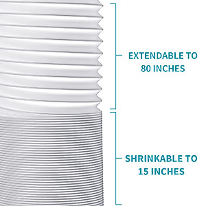 80" Length 5.9 Inch Diameter Portable Air Conditioner Hose, AC Exhaust Hose Anti-Clockwise Thread Air Conditioner Parts Compatible with Haier, Delonghi and More (Anti-Clockwise 5.9 inch)