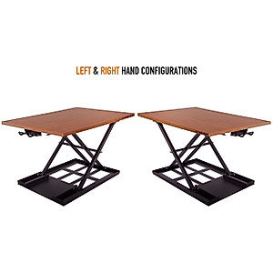 Stand Steady X-Elite Pro, Ergonomic Adjustable Height Standing Desk Converter for Home or Office, Easy Lift Sit to Stand Laptop Desk Riser for Laptop and Computer Monitor (Cherry, 28in x 20in)