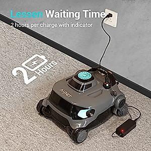 AIPER Elite Pro Cordless Robotic Pool Cleaner, Wall-Climbing Automatic Pool Vacuum Cleaner, 120 Mins Running Time and Fast Charging, Ideal for Above & In-Ground Swimming Pools up to 60 Feet