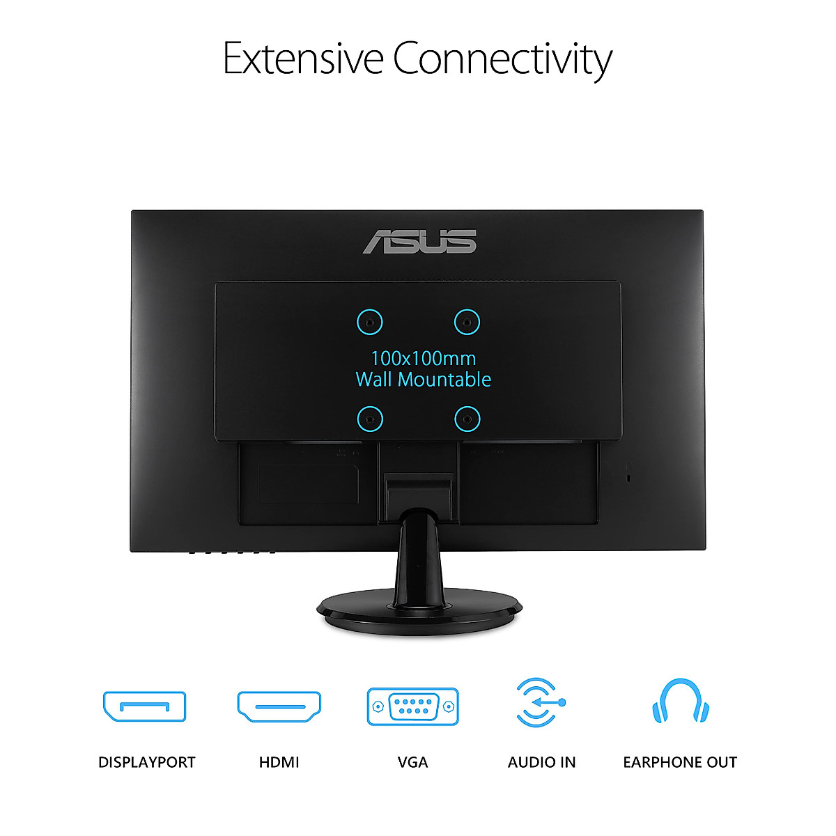 ASUS 27” 1080P Monitor (VA27DQ) - Full HD, IPS, 75Hz, Speakers, Adaptive-sync/FreeSync, Low Blue Light, Flicker Free, VESA Mountable, Frameless, HDMI, VGA, DisplayPort, Tilt Adjustable (Renewed)