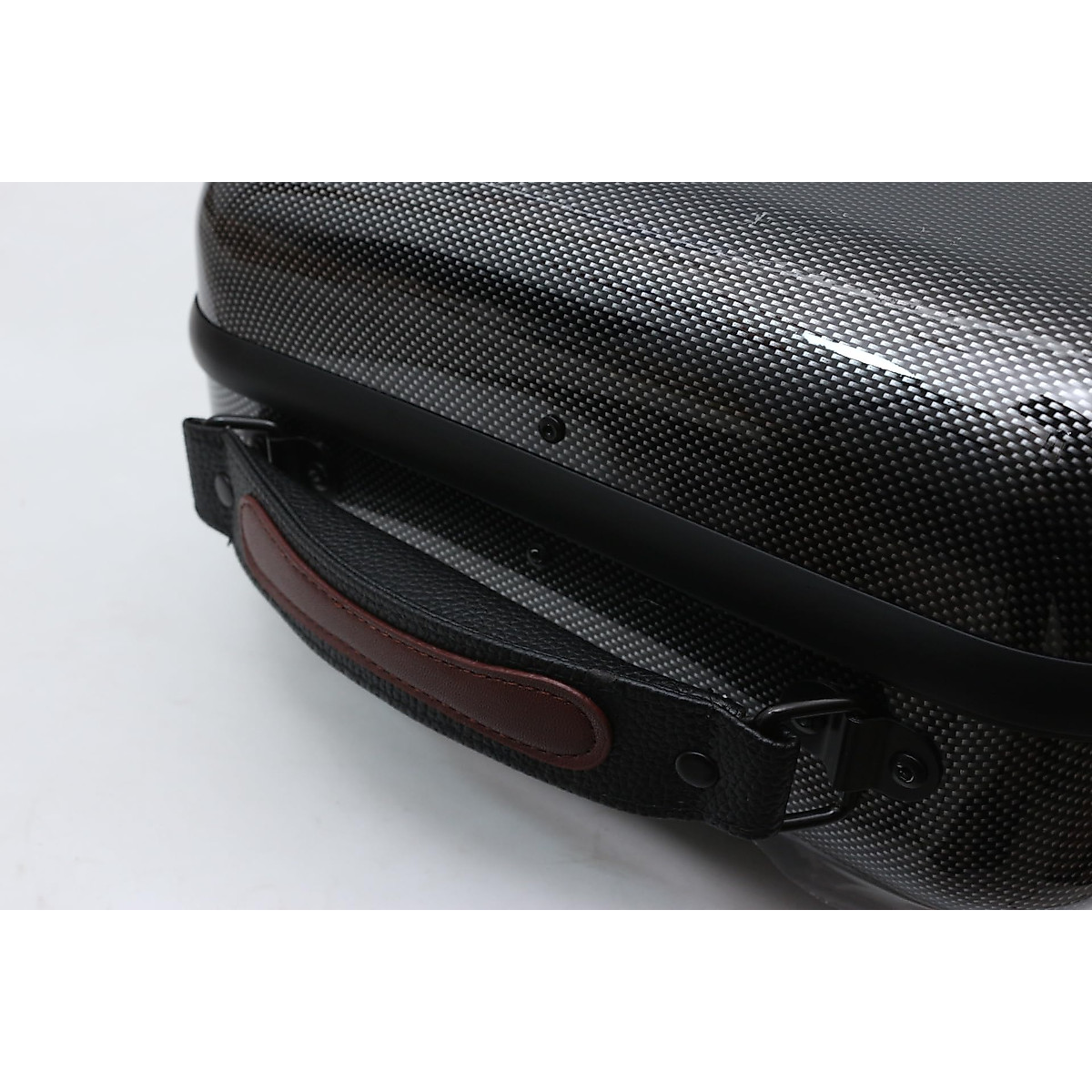 Adjustable 15-17 inch Viola Case 16 inch Hard Carbon Fiber Viola Box Composite with Neck Straps & Music sheet Bag (Black)