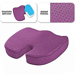 Foreate Memory Foam Seat Cushion with Gel Ergonomic Coccyx Cushion for Tailbone Hip Back Pain Relief, U Shape Chair Pads for Home Office Car Wheelchair Travel