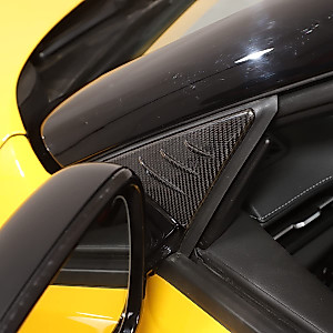 for Supra GR A90 A91 MK5 2018-2024 Rearview Mirror Side Triangular Spoiler Trim,Channel The Car Air,Reduce The Car Noise During Driving,Anti-Buffeting Wind Deflector,Black Real Carbon Fiber