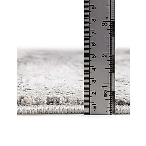 Unique Loom Finsbury Collection Area Rug - Sarah (9' x 12' Rectangle, Gray/ Ivory)