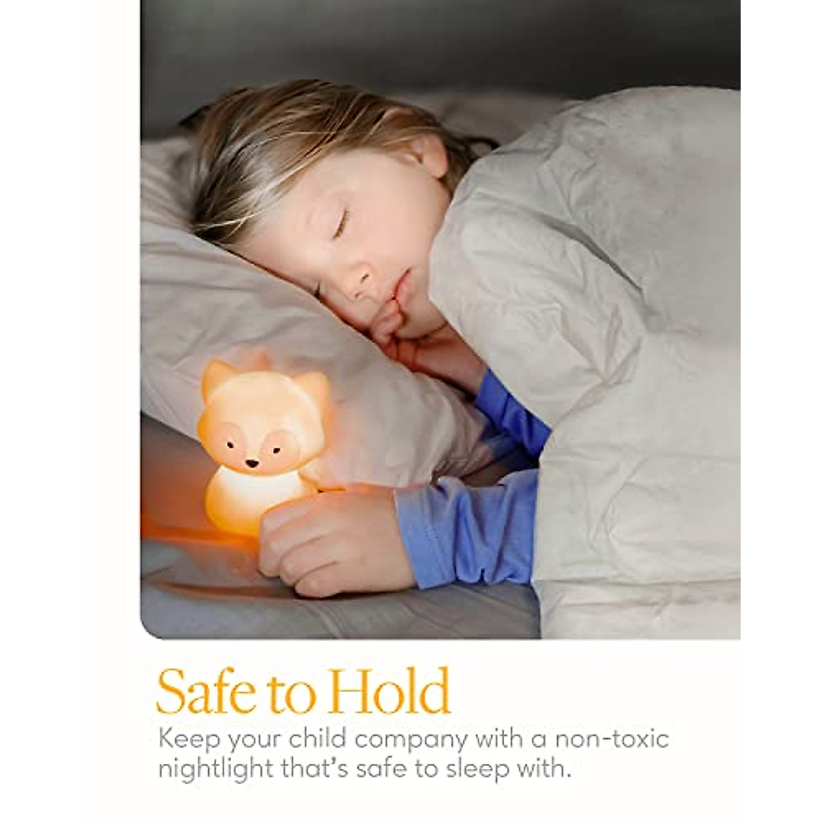 SomeShine Kids Night Light, Rechargeable Glowing Cute Kawaii Lamp Nightlights for Baby Room and Toddler, Portable Animal Lights Auto On Off, Fox Baby Stuff, Children Cute Gifts